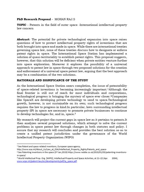 Phd Research Proposal Mohan Raj S Pdf Patent Intellectual Property