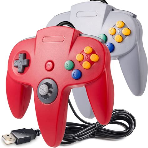 2 Pack Classic N64 Controller Miadore N64 Wired Usb Pc Game Pad Joystick N64 Bit Usb Wired