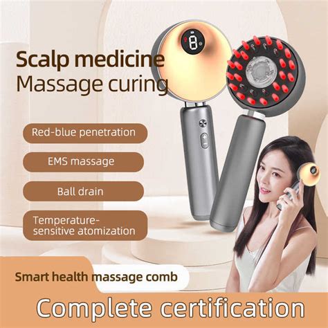 Portable Scalp Massager Brush Microcurrent Vibrating Head Comb