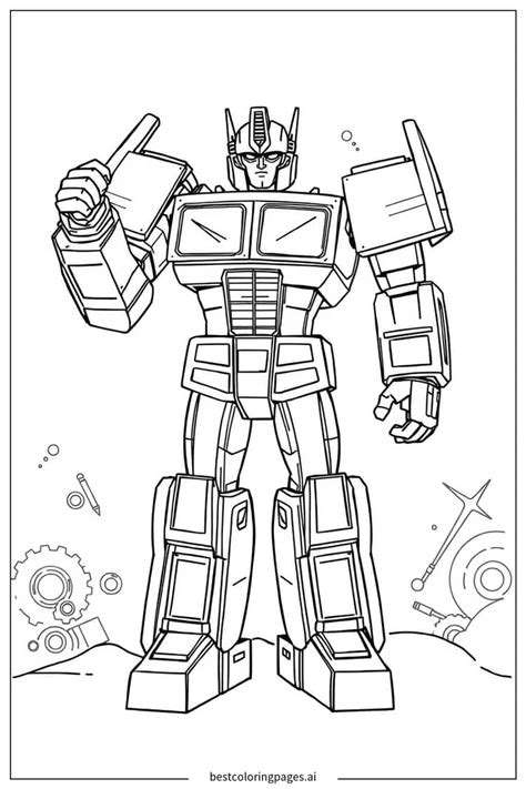 18장의 옵티머스 프라임 색칠공부（무료 Pdf 및 Png 인쇄용）