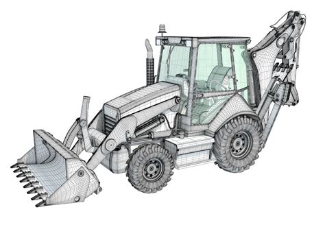 Backhoe Loader 3d Model Download Tractor On