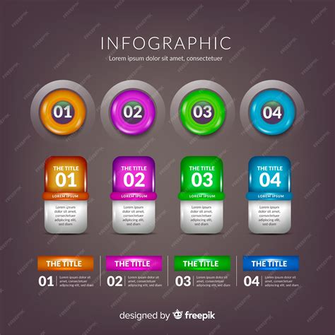 Free Vector Realistic Glossy Infographic Element Set