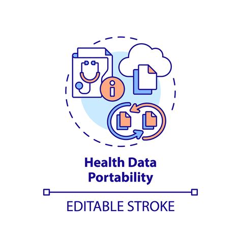 2d Editable Multicolor Icon Health Data Portability Concept Isolated Vector Health