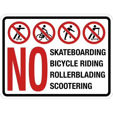 No Skateboarding Western Safety Sign
