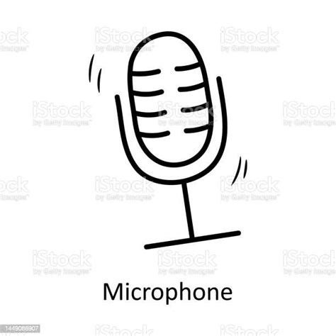 마이크 벡터 개요 아이콘 디자인 그림입니다 파티 및 흰색 배경에 축하 기호 Eps 10 파일 0명에 대한 스톡 벡터 아트 및 기타 이미지 Istock