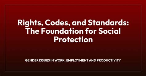 Rights Codes And Standards The Foundation For Social Protection