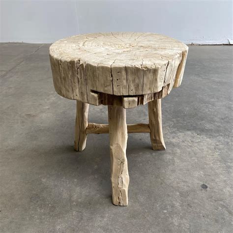Vintage Rustic Wood Stump Side Table At 1stDibs