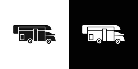 Camping Car Icon Black Line Art Logo Set 49364450 Vector Art At Vecteezy