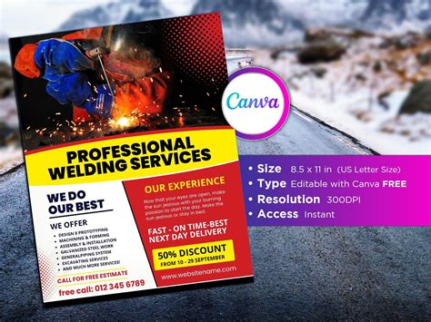 Welding Service Flyer Editable Canva Template Us Letter Size Etsy
