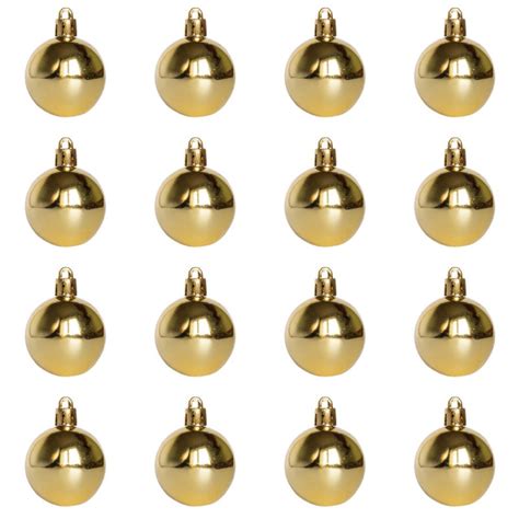 Купити Набір ялинкових іграшок міні кулі 16 шт D4 см золотистий глянець пластик 890667