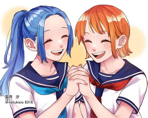 Nami And Nefertari Vivi One Piece Drawn By Natsuki Shio Danbooru