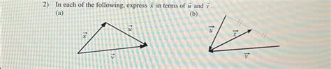 Solved 2 In Each Of The Following Express X In Terms Of U Chegg Com