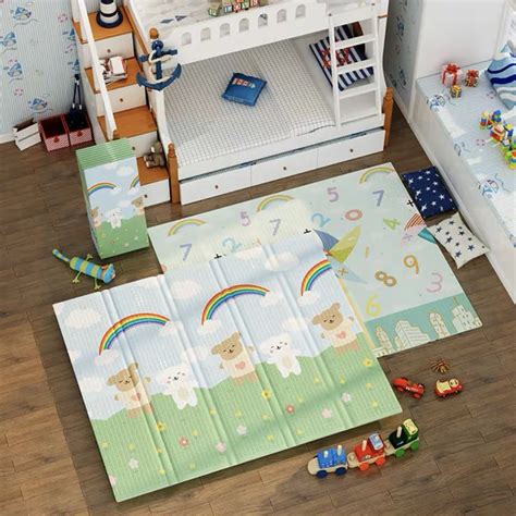 유아용 접이식 크롤링 놀이 매트 방 두꺼운 러그 어린이 폼 카펫 Xpe 양면 퍼즐 게임 체육관 활동 신제품 Aliexpress