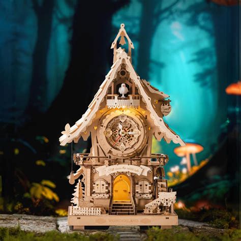 Rokr Cuckoo Clock Plain Wood 3d Puzzle Kit — Aspen Of Hereford Ltd
