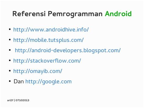 Memulai Pemrograman Android PPT