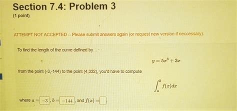 solved section 7 4 problem 3 1 ﻿point attempt not accepted