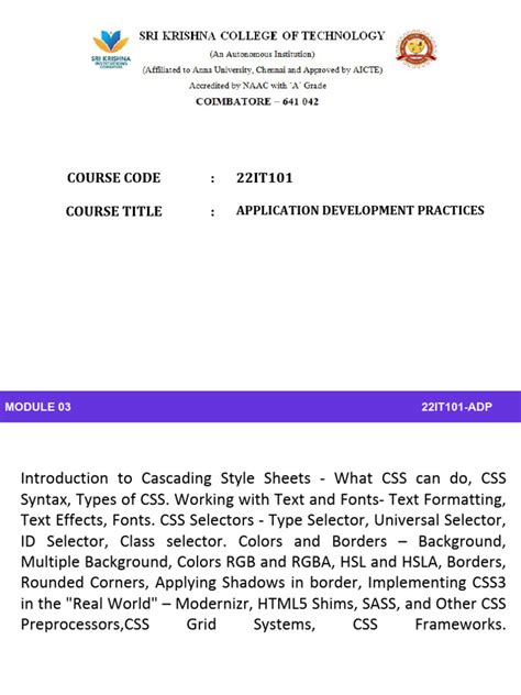 Adp Module 3 Pdf Html Html Element