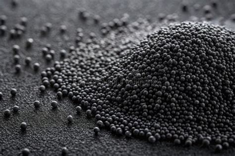 A Dark Pile Of Small Spheres On A Textured Surface Abstract Background Of Tiny Black Beads