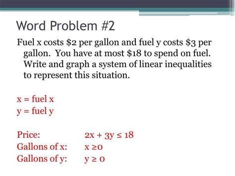 Linear Inequality Word Problems