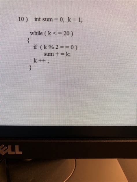 Solved 10 0 K1 Int Sum While K