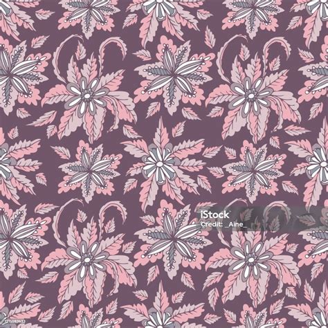 화려한 손으로 그린 낙서 꽃 이음새가 있는 패턴 추상적 인 열대 판타지 꽃 잎 하와이 패턴 만화 식물 벡터 배경입니다 0명에 대한 스톡 벡터 아트 및 기타 이미지 Istock