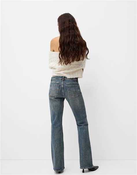 Low Waist Boot Cut Jeans Women Bershka
