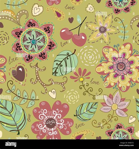Seamless Texture With Flowers Stock Vector Image Art Alamy