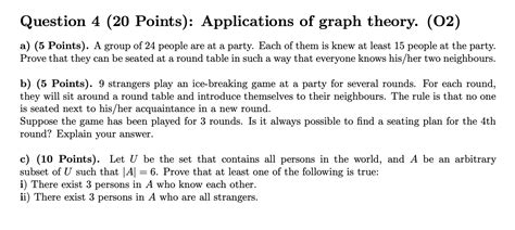 Solved Question 4 20 ﻿points Applications Of Graph