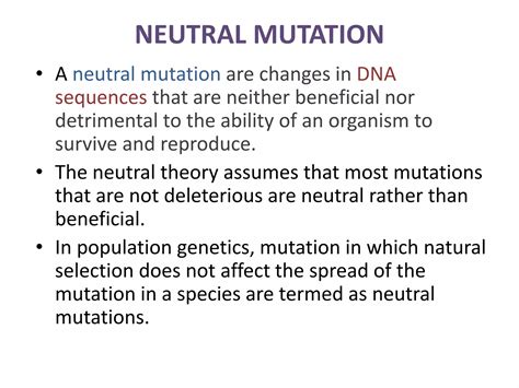 Neutral Theory Of Evolution Pptx
