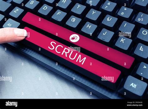 Hand Writing Sign Scrum Word For Handwriting As Distinct From Print