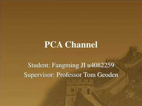 PPT PCA Channel PowerPoint Presentation Free Download ID 6391863