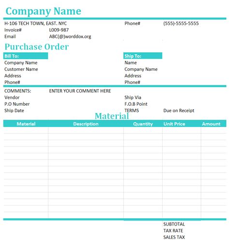 30 Best Purchase Order Templates In Excel Day To Day Email