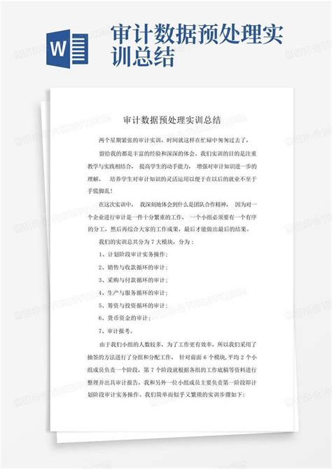 审计数据预处理实训总结word模板下载编号qbezzerb熊猫办公 审计数据预处理实训总结word模板下载编号qbezzerb熊猫办公