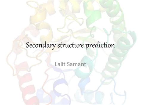 Secondary Structure Prediction PPT