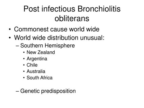 Ppt Bronchiolitis Obliterans A New Disease Powerpoint Presentation