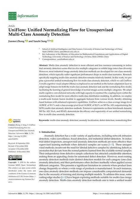 Pdf Uniflow Unified Normalizing Flow For Unsupervised Multi Class Anomaly Detection