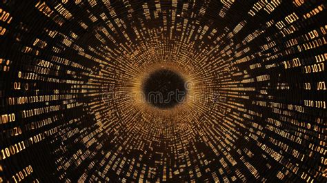 Binary Code Flowing Into Centralized Hub Representing Ai Processing And Big Data Transformation