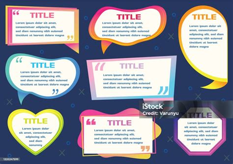 플랫 스타일 대화에서 현대 Gredient 다채로운 음성 거품의 세트 벡터 일러스트 템플릿 0명에 대한 스톡 벡터 아트 및 기타 이미지 Istock