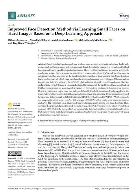 Pdf Improved Face Detection Method Via Learning Small Faces On Hard