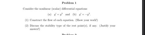 Solved Consider The Nonlinear Scalar Differential Chegg