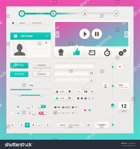 Vector User Interface Elements Web Mobile Stock Vector Royalty Free 135506498 Shutterstock