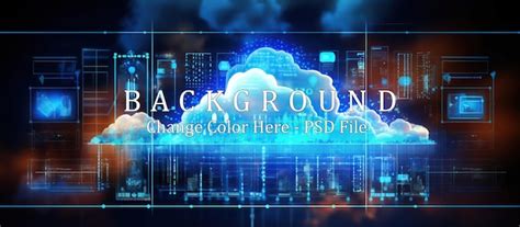 Smart Cloud Technology Connects And Transmits Information Through The Internet Network Premium