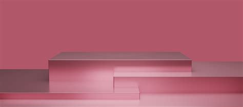 스튜디오 배경이 있는 추상적인 분홍색과 그라데이션 조명 배경 3d 렌더링 핑크 제품을 보여주기 위한 빈 디스플레이 또는 클린룸 연단 전시 또는 진열장을 위한 미니멀리스트