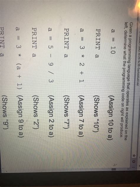 solved given a programming language that operates as