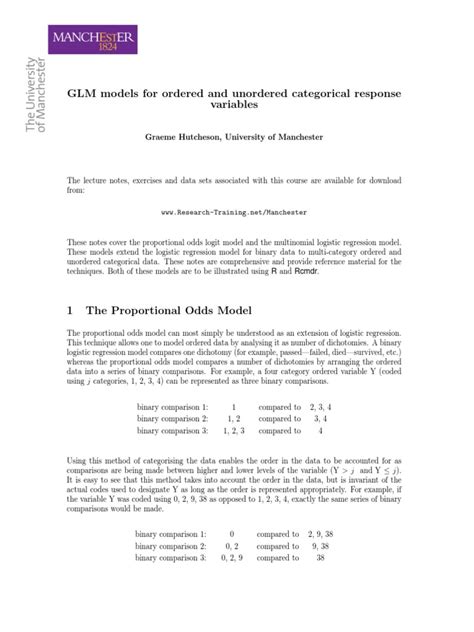 Glm Models Pdf Logistic Regression Regression Analysis