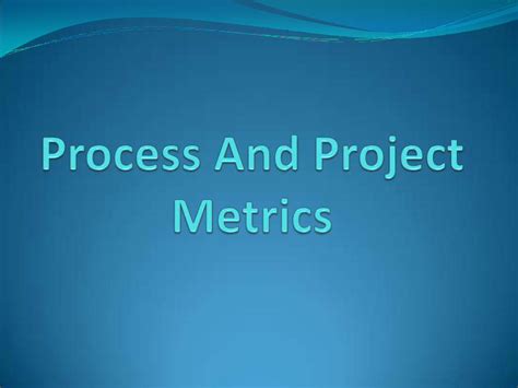 Pdf Process And Project Metrics Dokumen Tips