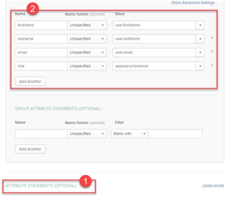 can t seem to figure out how to add attribute statements to saml2 app