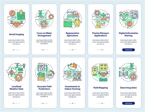 Farming Trends Onboarding Mobile App Screen Set Text Trend Kit Vector