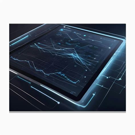 A Tablet Displays A Futuristic Interface Showing Data Graphs And Charts Surrounded By Glowing