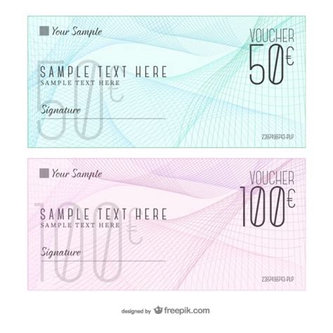 바우처 템플릿 무료 벡터